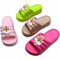 China EVA Women Cute Dog Cartoon Thick Sole Slides Home Casual Non-slip Slippers for sale