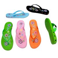 China Factory Direct 100% Virgin EVA Women Colorful Daisy Flip Flops, Flat Non-slip Casual Beach Slippers for sale
