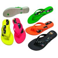 China Fashion Space-Print PVC Flip Flops with Rhinestones - Factory Direct Wholesale for sale