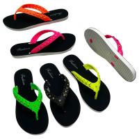 China Women's Summer Eco-Friendly PVC Open Toe Flip Flops with Rhinestone Decor for Beach & Daily Wear for sale