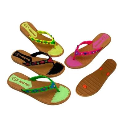China EVA Women Flip Flops with Rhinestone Decoration for sale