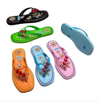 China EVA Women Flip Flops with Heart Decoration for sale