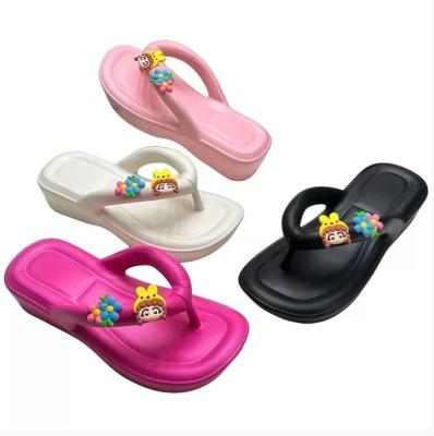 China EVA Women Thick Sole Cartoon Decor Flip Flops for sale