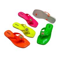 China PVC Women Flip Flops - Neon 3D Flower Casual Beach Sandals | Source Factory for sale