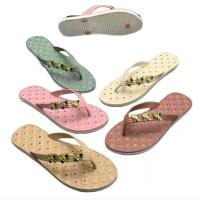 China PVC Women Flip Flops - Golden Butterfly Rhinestone Casual Beach Sandals | Source Factory for sale