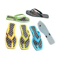 China PVC Women Square Toe Flip Flops with Monogram Print for sale