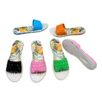 China EVA Women Slides with Quilted Texture Strap and Vibrant Fruit Print for sale