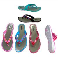 China PVC Women Ethnic Diamond Accent Thongs With Mirror Insole And Brand Logo for sale