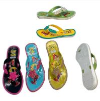 China PVC Women LOVE Letter Print Thongs With 3D Flower Accents And Leaf Pattern Outsole for sale