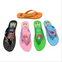 China EVA Women Cartoon Vase Print Flip Flops With Branded Strap And Scalloped Edge for sale