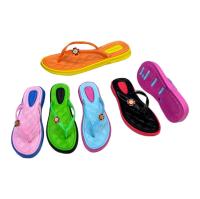 China EVA Women Quilted Insole Flip Flops With Flower Ornament for sale