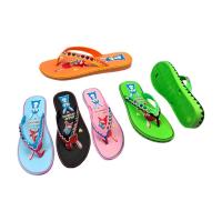 China EVA Women Rabbit Print Flip Flops With Colorful Rhinestone Strap for sale
