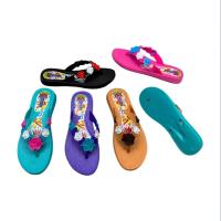 China EVA Women 3D Rose Flower Print Flip Flops Casual Anti-slip Beach Sandals for sale
