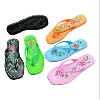 China EVA Women Floral Pattern Sport Design Flip Flops Anti-slip Summer Beach Sandals for sale