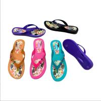 China EVA Women Tropical Pattern Bead Decor Flip Flops Anti-slip Summer Beach Sandals for sale