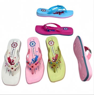 China EVA Women 3D Bow Knot Flower Decor Flip Flops Anti-slip Summer Beach Sandals for sale
