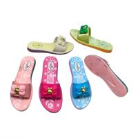 China EVA Women Floral Print Slide Sandals With 3D Bow Decoration for sale
