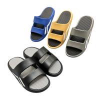China EVA Two Strap Striped Insole Three Stripe Decor Anti-slip Slide Sandals for sale