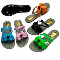 China PVC Women Bow Decor Rhinestone Detail Flip Flops Sandals for sale