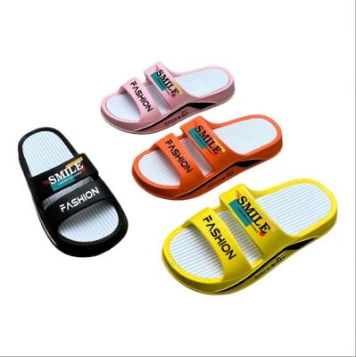 China EVA Kids SMILE FASHION Letter Print Three Strap Slide Sandals for sale