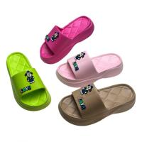 China EVA Women Thick Platform Cartoon Puppy LOVE Letter Quilted Insole Slide Sandals for sale