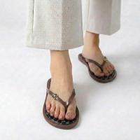China PVC Flip Flops with Vintage Ring Print and Decorative Buckle | Wholesale Factory for sale
