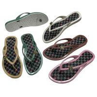 China PVC Flip Flops with Vintage Ring Print and Decorative Buckle | Wholesale Factory for sale