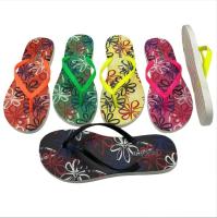 China Printed PVC Flip Flops with Hand-Painted Floral | Wholesale Factory for sale