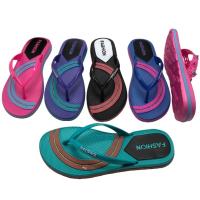China EVA Flip Flops with Color Block Stripe and FASHION Print | Factory Wholesale for sale