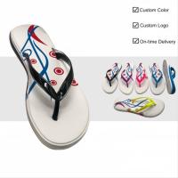 China EVA Flip Flops with Abstract Line Print and Color Block Edge | Factory Wholesale for sale