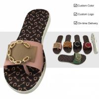 China PVC Flip Flops with Arrow Print and Gold Chain | Wholesale Factory for sale