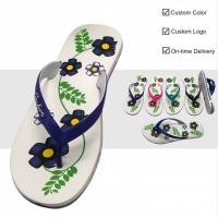 China EVA Flip Flops with Pastoral Floral Print and Wave Edge | Factory Wholesale for sale
