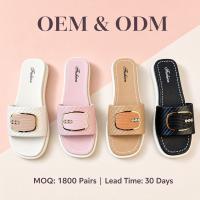 China Ribbed Single Band Slides with Gold Ornament Buckle | Source Factory Supply for sale