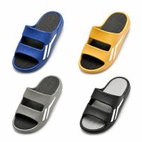 China EVA Two Strap Striped Insole Three Stripe Decor Anti-slip Slide Sandals for sale