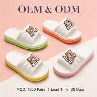 China EVA Kids Platform Slides, Cute Bear Thick Sole Wholesale Slippers for sale