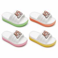 China EVA Kids Platform Slides, Cute Bear Thick Sole Wholesale Slippers for sale