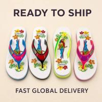 China EVA Flip Flops with Resort Parrot Print and Nameplate | Factory Wholesale for sale