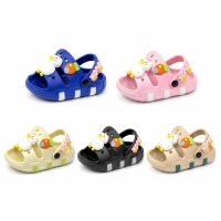 China EVA Kids Clogs with 3D Cartoon Duck Design, Non-slip Soft Sole Two-way Wear Toddler Garden Shoes for sale