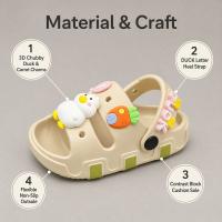 China EVA Kids Clogs with 3D Cartoon Duck Design, Non-slip Soft Sole Two-way Wear Toddler Garden Shoes for sale