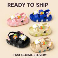 China EVA Kids Clogs with 3D Cartoon Duck Design, Non-slip Soft Sole Two-way Wear Toddler Garden Shoes for sale