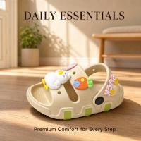 China EVA Kids Clogs with 3D Cartoon Duck Design, Non-slip Soft Sole Two-way Wear Toddler Garden Shoes for sale