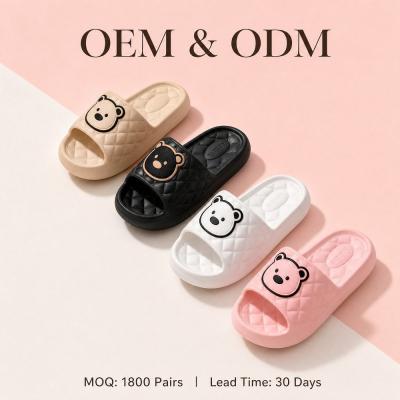 China High Rebound Platform EVA Slides with 3D Bear Relief Band | Source Factory Supply for sale