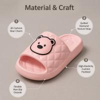 China High Rebound Platform EVA Slides with 3D Bear Relief Band | Source Factory Supply for sale