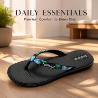 China Daisy Print Wedge Flip Flops with Printed Strap Lettering | Source Factory Supply for sale