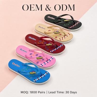 China Family Matching Flip Flops with Printed Footbed and Clear Strap | Source Factory Supply for sale