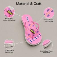 China Family Matching Flip Flops with Printed Footbed and Clear Strap | Source Factory Supply for sale