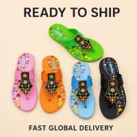 China Embroidery Patch Family Flip Flops with Heart Print Footbed | Source Factory Supply for sale