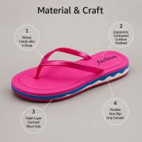 China Diamond Stitch Flip Flops with Two-Tone Sole Edge | Source Factory Supply for sale