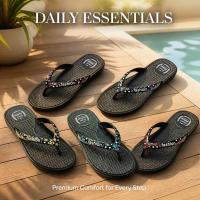 China Star Print Flip Flops with Round Heel Medallion | Source Factory Supply for sale