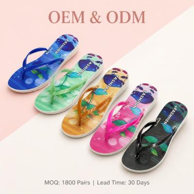 China Metal Toe Ring Flip Flops with All-Over Print Footbed | Source Factory Supply for sale